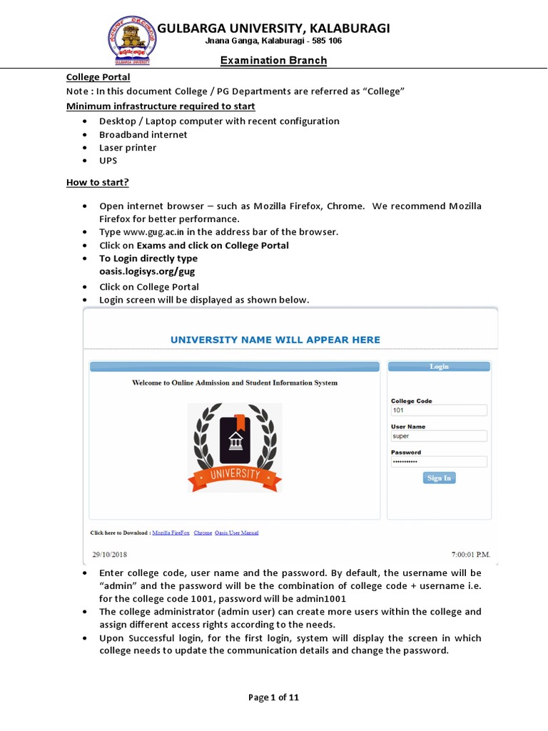 Oasis Manual | PDF | Test (Assessment) | Password