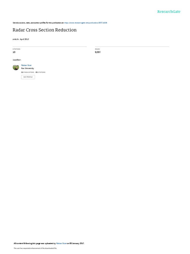 Radar Cross Section Reduction: April 2013 | PDF | Radar | Transmission Line