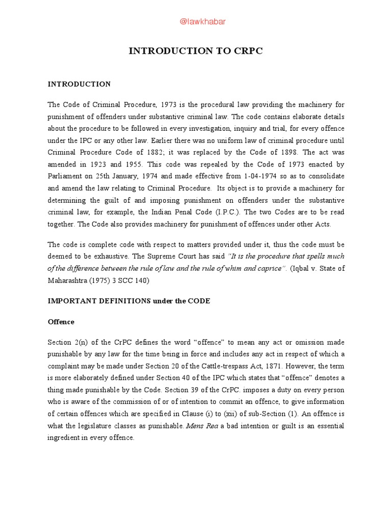 CRPC Notes | PDF | Bail | Arrest