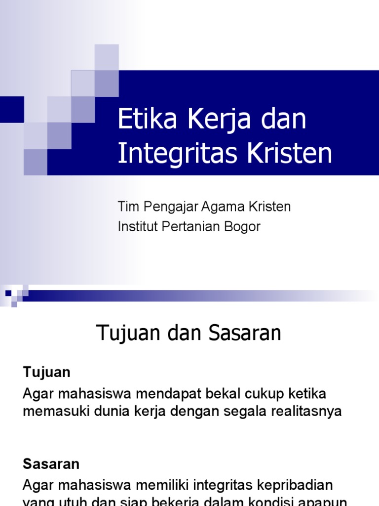 12 - Etika Kerja Dan Integritas Kristen | PDF