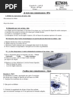 Contrôle SVT 1AC Semestre 2 | PDF | Roche sédimentaire | Sédiment