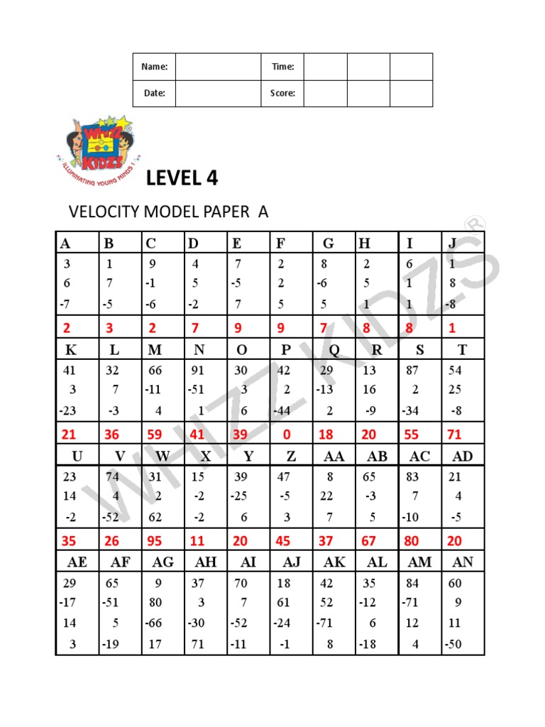 Velocity Model Papers: Analysis of Kinematic Data for Multiple Level 4 ...