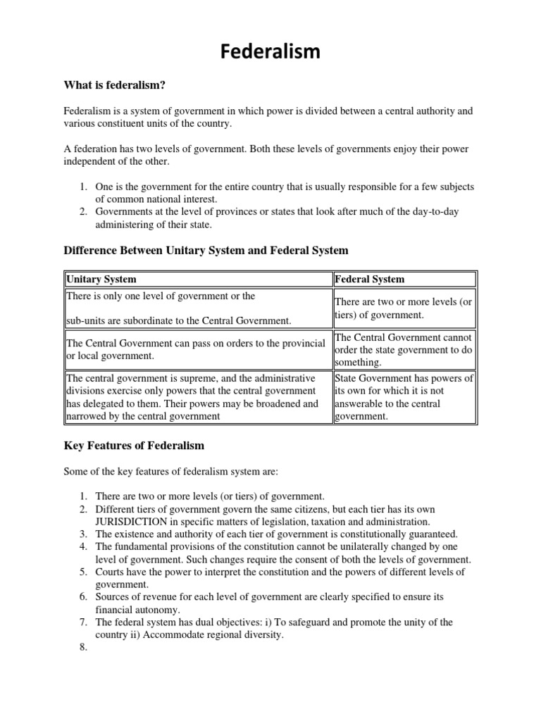 What Is Federalism? | PDF | Federalism | Government