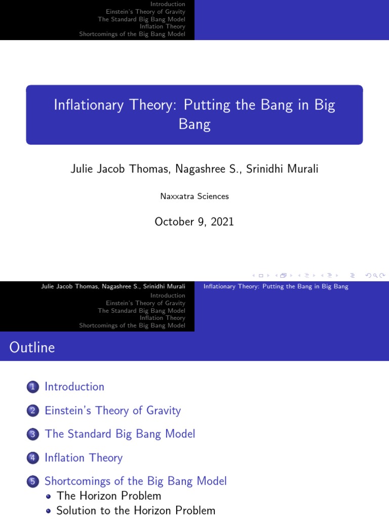 Inflation Theory Presentation | PDF | Inflation (Cosmology) | Big Bang