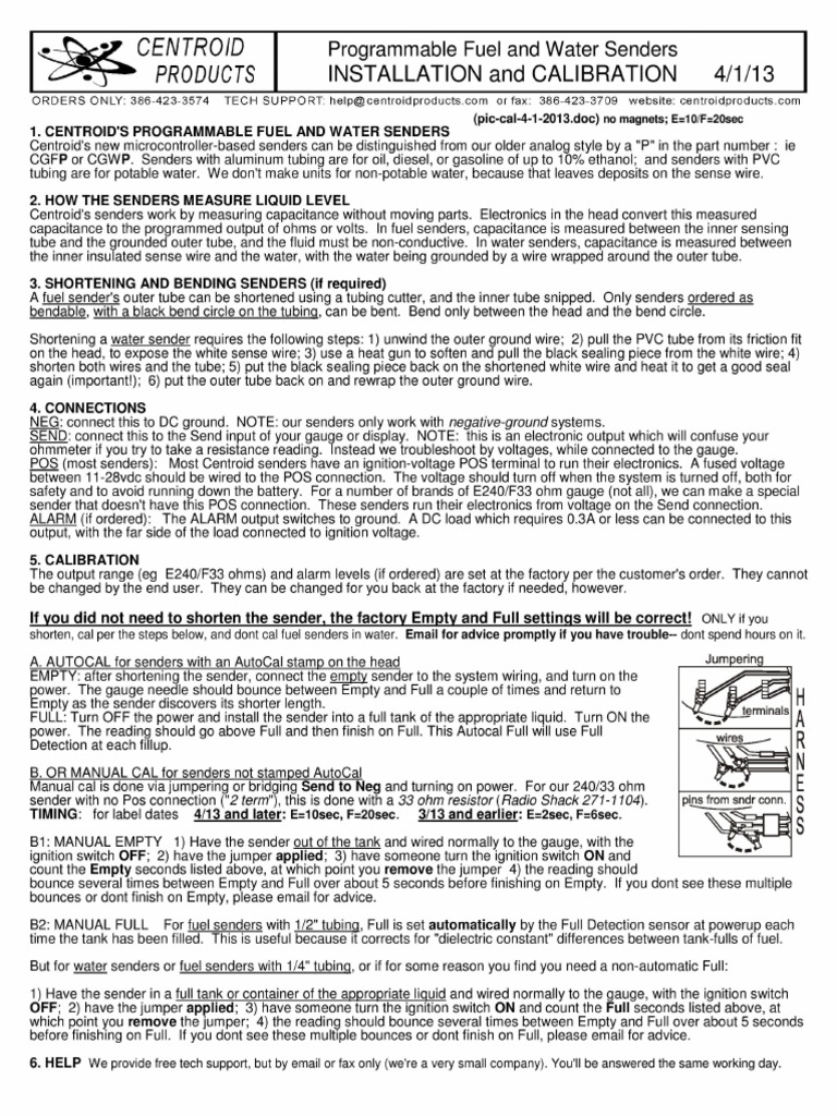 Programmable Fuel & Water Senders Guide | PDF | Vacuum Tube ...