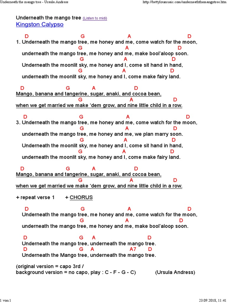 Underneath The Mango Tree - Ursula Andress | PDF