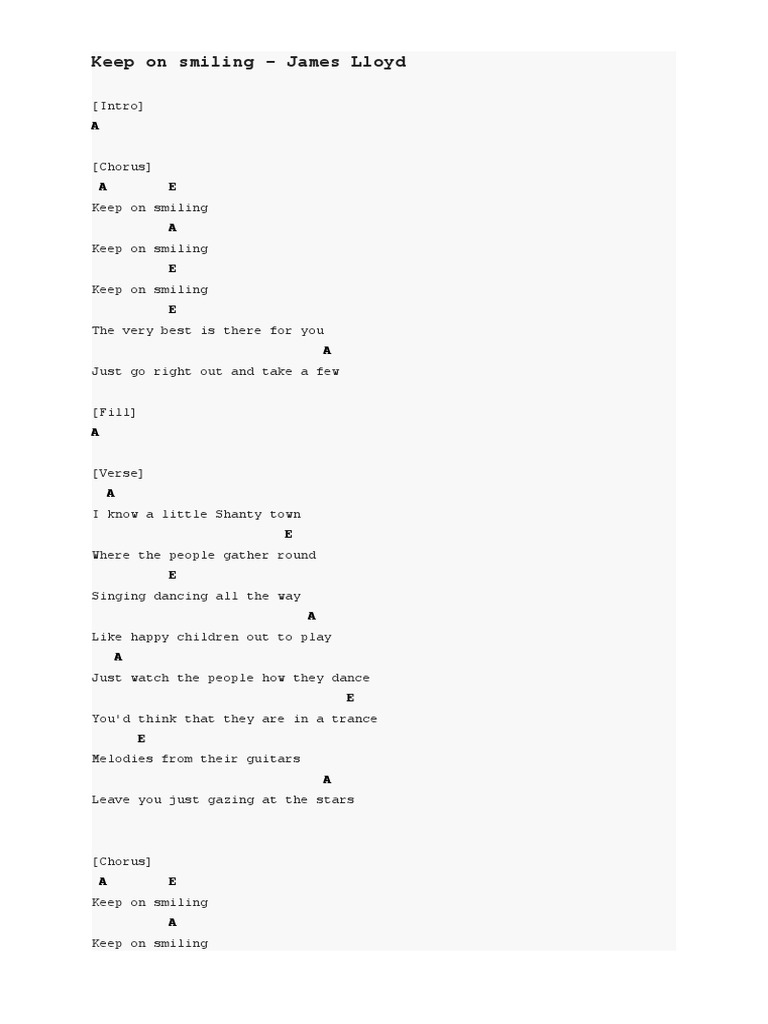 Keep On Smiling - James Lloyd | PDF