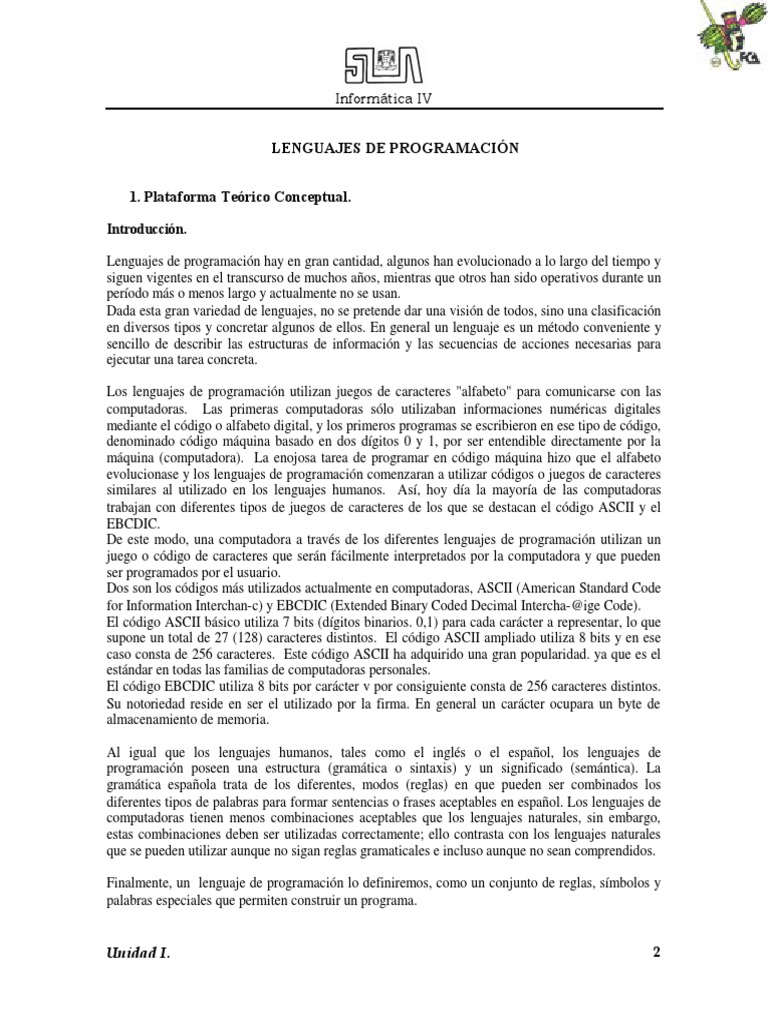 Clasificación de Lenguajes de Programación | PDF | Lenguaje de ...