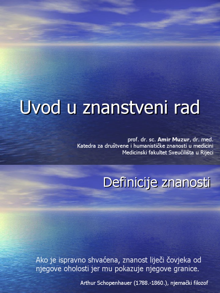 Uvod U Znanstveni Rad 2015 | PDF