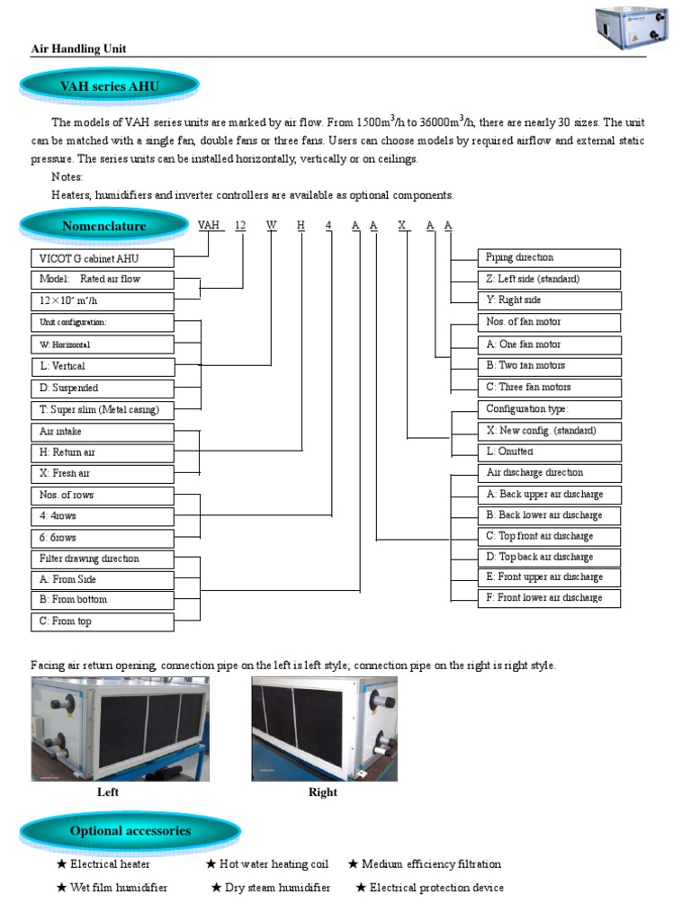 AHU CATALOG | Hvac | Pressure