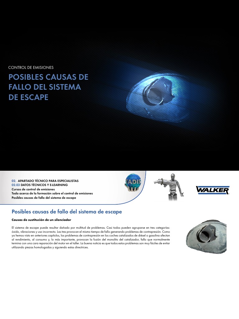 05 Posibles Causas de Fallo Del Sistema de Escape | PDF | Gasolina | Catálisis