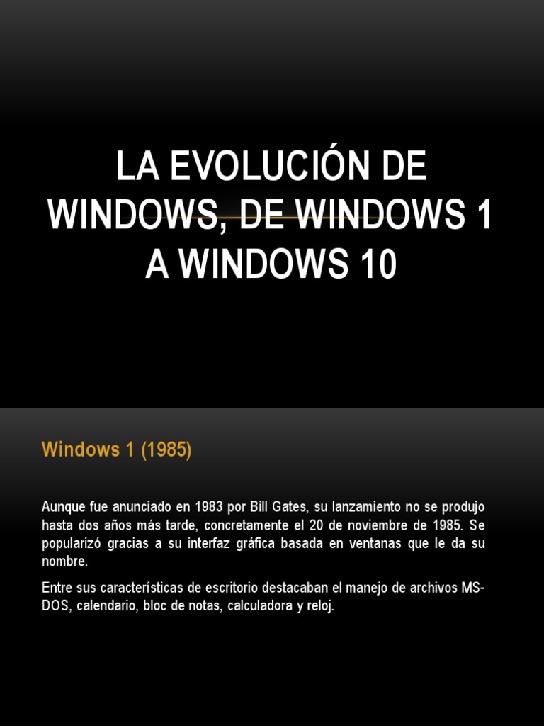 La Evolución de Windows, de Windows 1 | PDF | Microsoft Windows ...