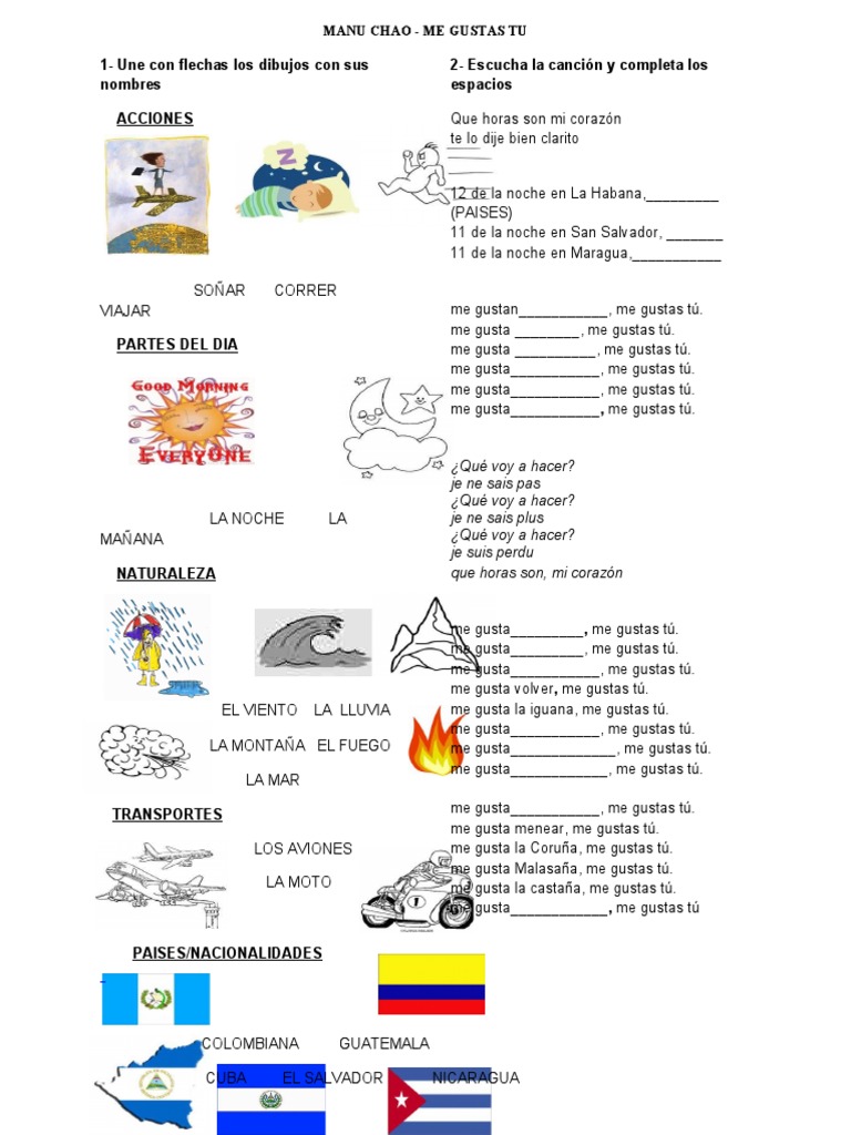 Manu Chao Me Gustas Tu Letras de Canciones - 29170 | PDF