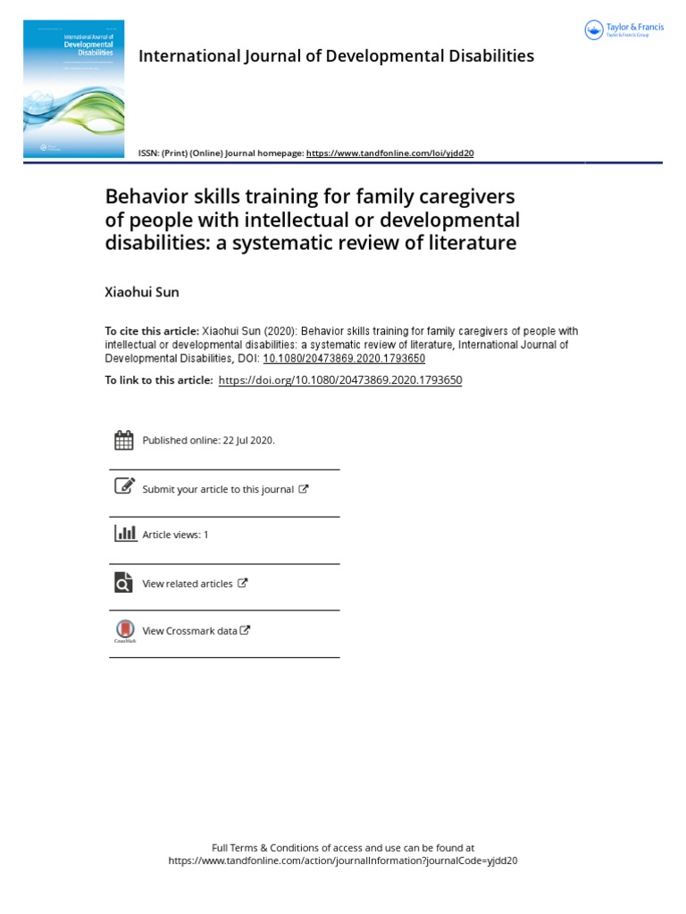 Behavioral Skill Training | PDF | Autism Spectrum | Intellectual Disability