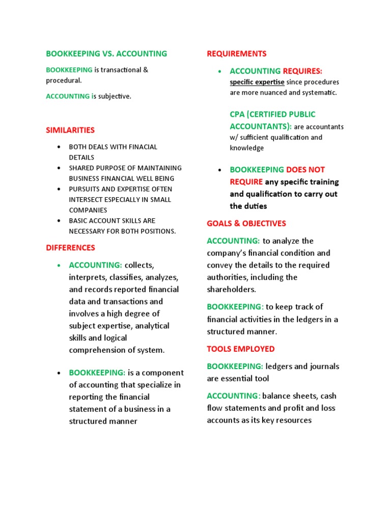 LESSON - 2. Bookkeeping and Accounting | PDF | Bookkeeping | Accounting