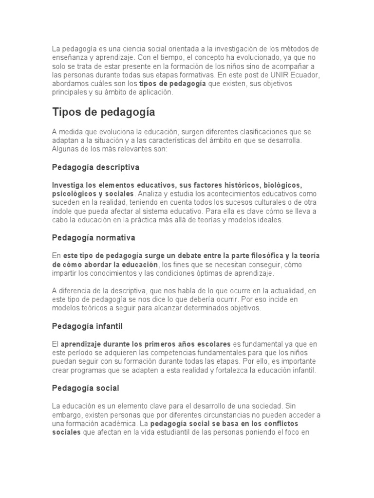 La Pedagogia | PDF | Pedagogía | Sicología