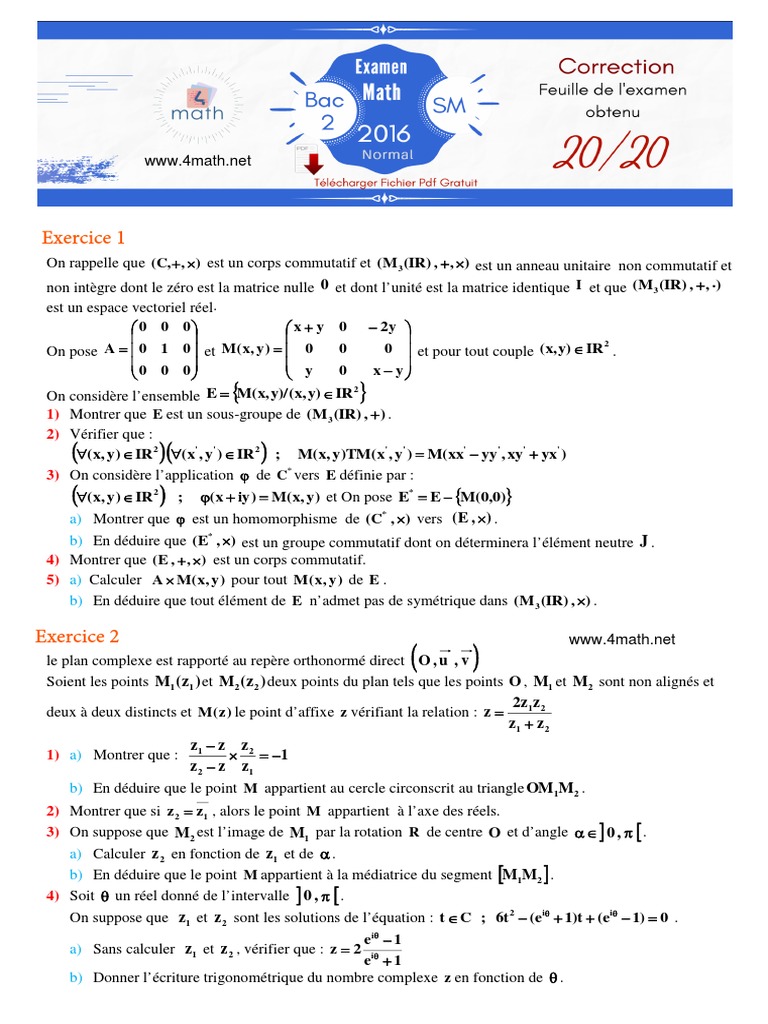 Nombres complexes et fonctions exponentielles | PDF | Nombre complexe ...