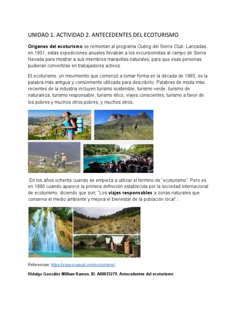 Antecedentes del Ecoturismo | PDF