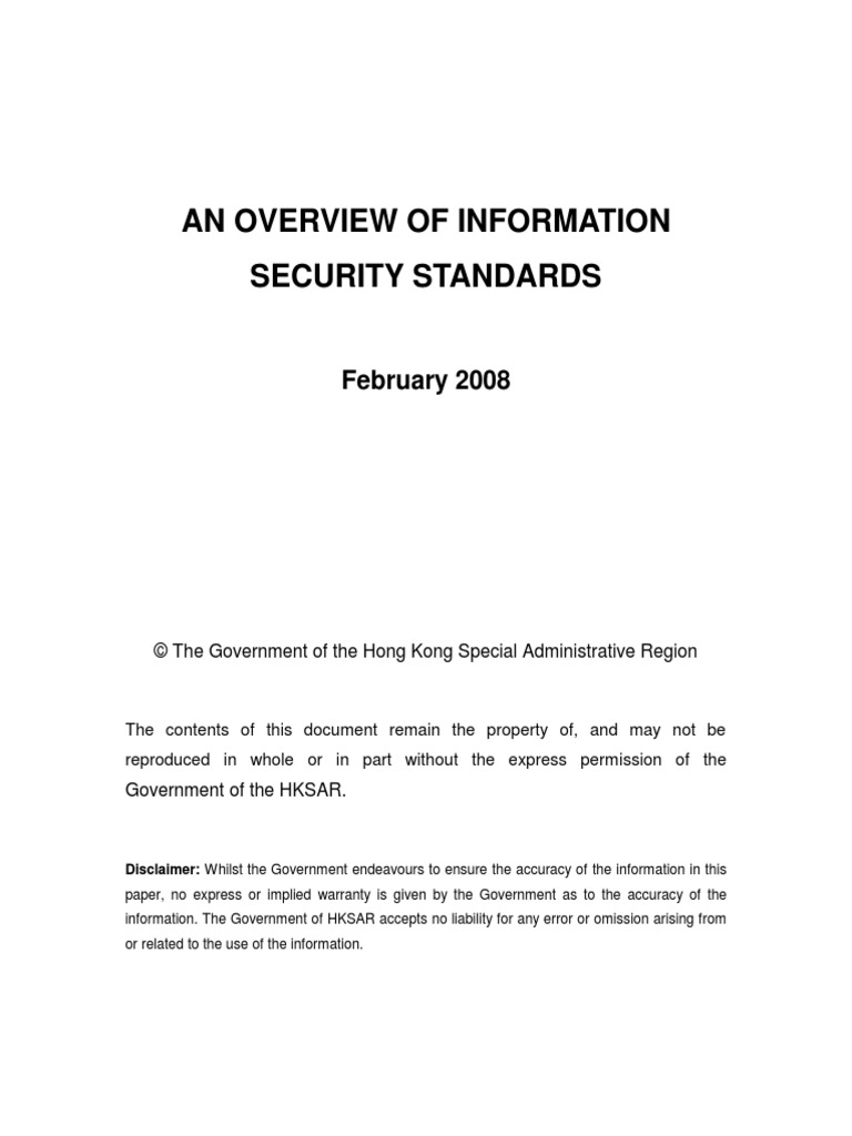 An Overview of Information Security Standards | PDF | Payment Card Industry Data Security ...