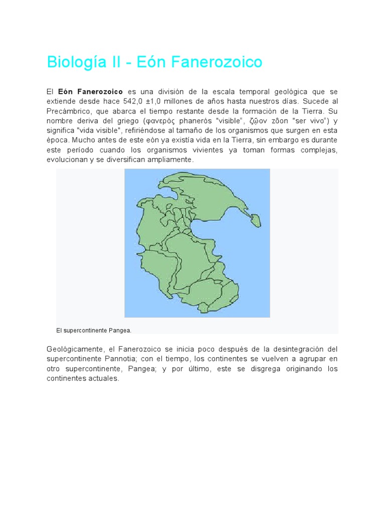 Eón Fanerozoico: Vida y Geología | PDF | Tierra | Ciencias de la Tierra