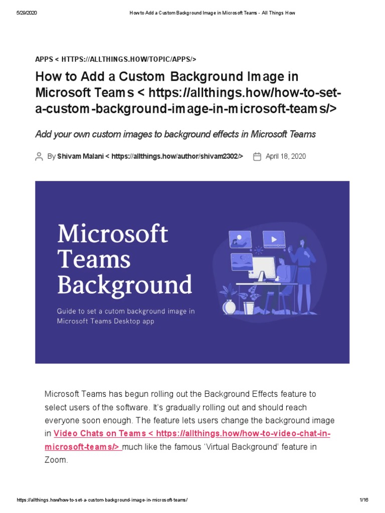 1 - How To Add A Custom Background Image in Microsoft Teams - All ...