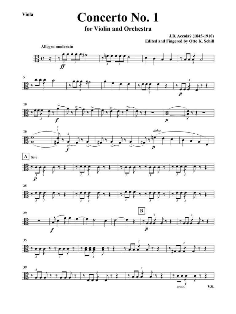Accolay Violin Concerto No.1 Violas (Schill) | PDF