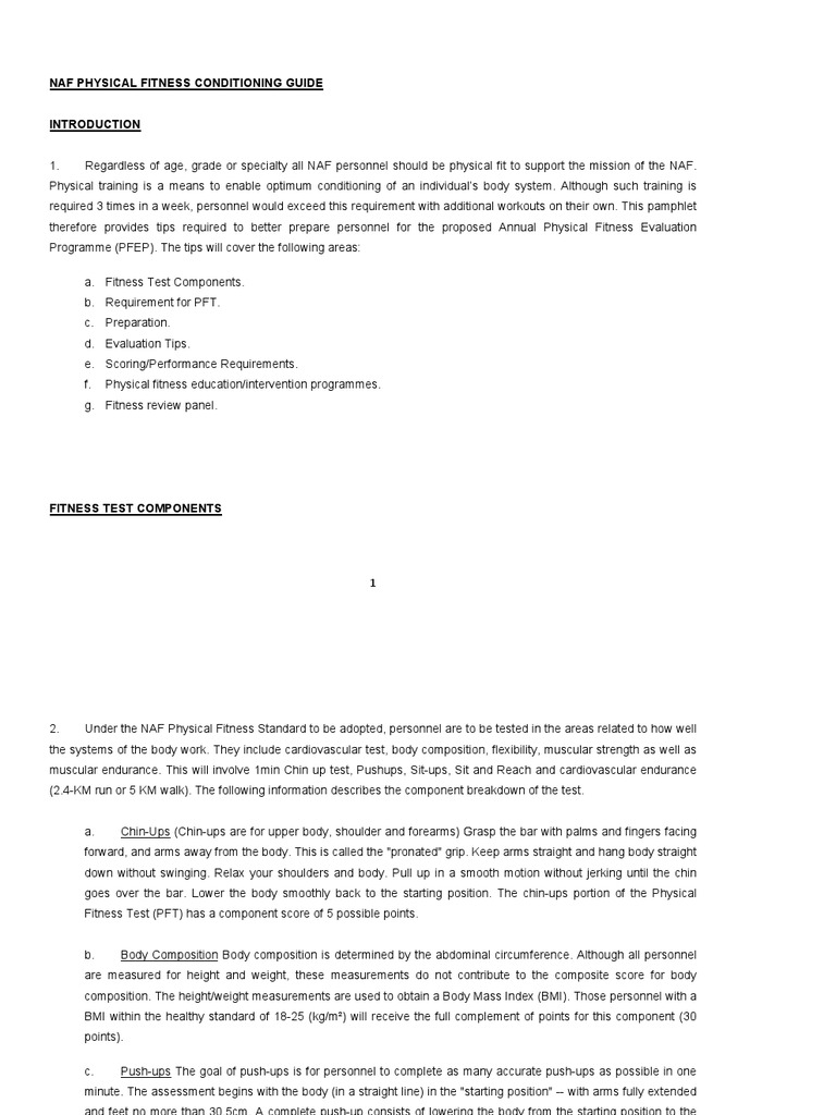 Naf Physical Fitness Guide | PDF | Physical Fitness | Body Mass Index