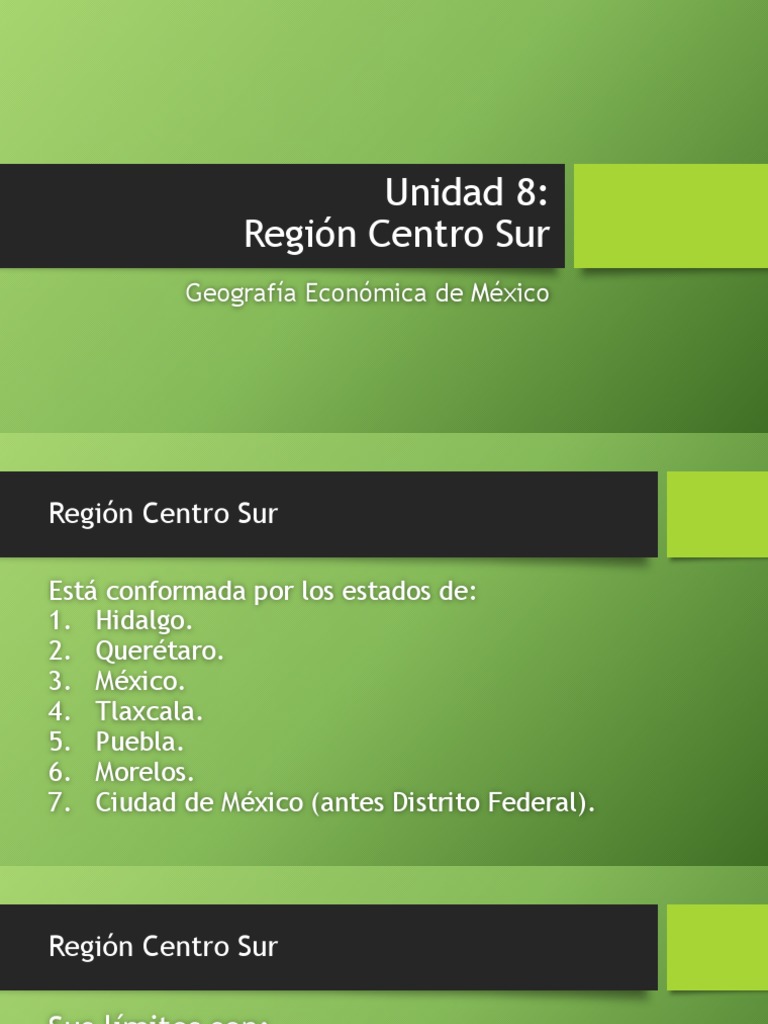 Region Centro Sur | Descargar gratis PDF | México | Geografía