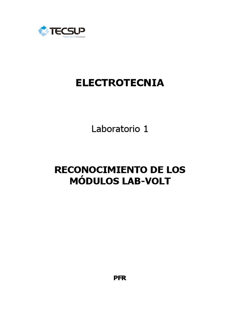 Lab 1 Reconocimiento de Los Módulos Lab-Volt 20201 | PDF | Medición ...