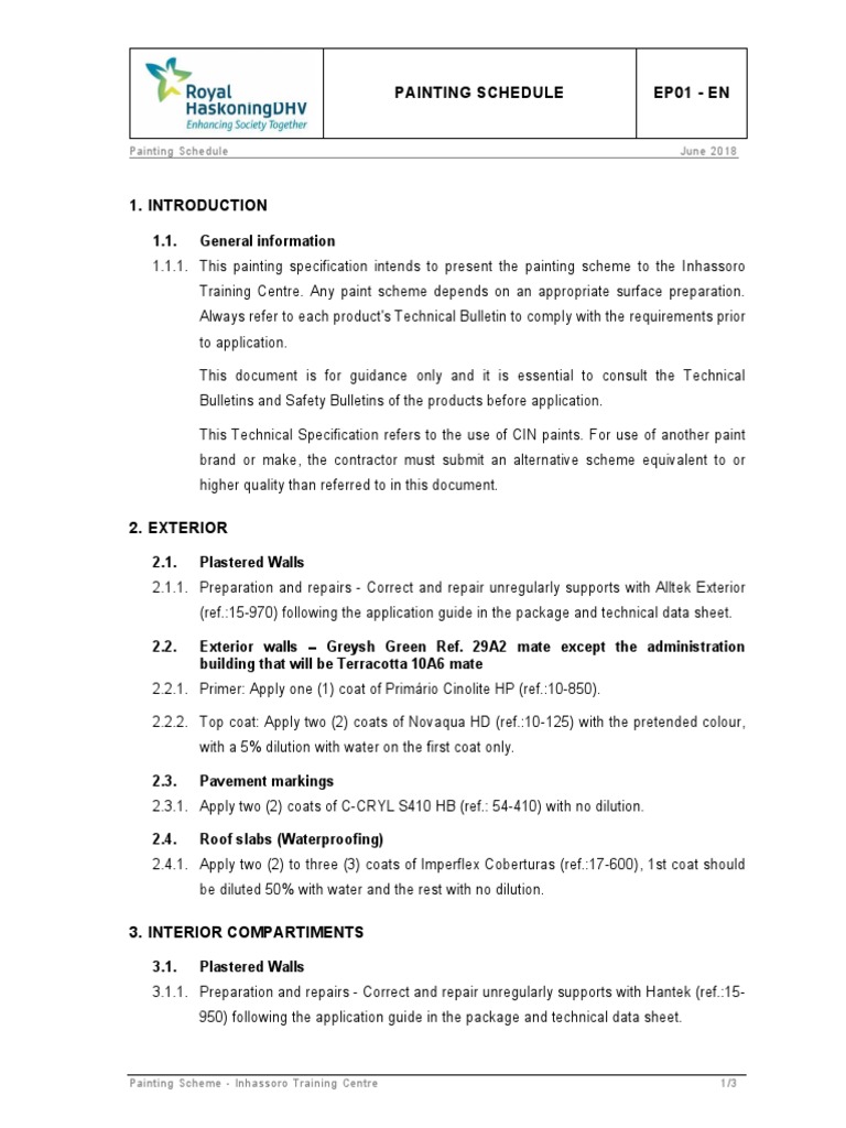 Painting Schedule EP01 - EN | PDF | Specification (Technical Standard ...