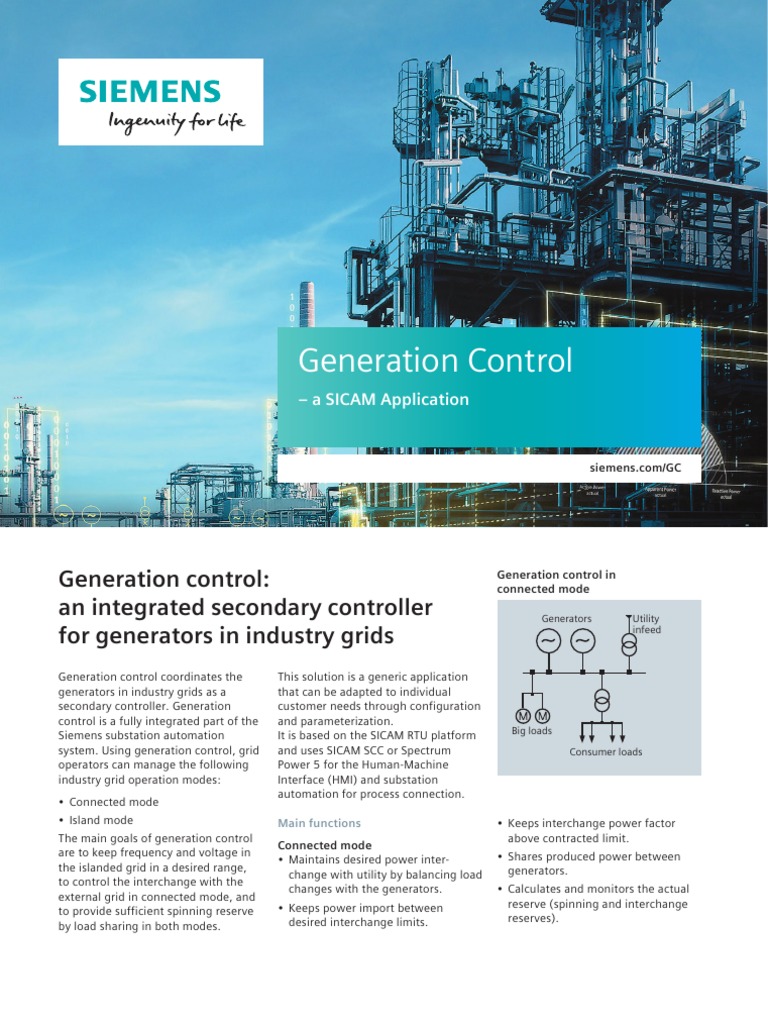 Sicam Generation Control en | PDF | Electrical Grid | Electrical Substation