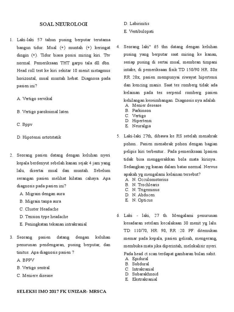 Toaz - Info Soal Imo 2017 Neuropsikiatri PR | PDF | Sains & Matematika