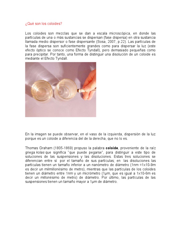 ¿Qué son los coloides y sus tipos? | PDF | Coloide | Ciencia de los ...