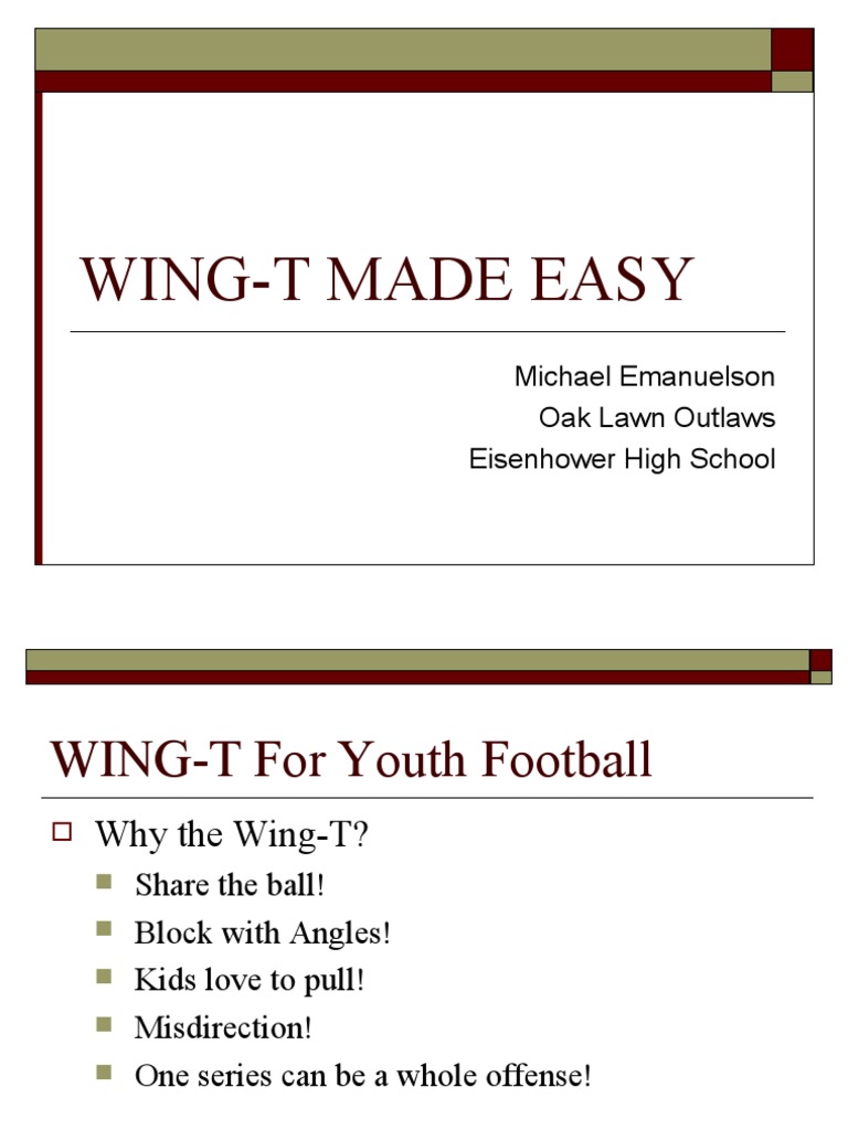 Wing-T Made Easy: Michael Emanuelson Oak Lawn Outlaws Eisenhower High ...