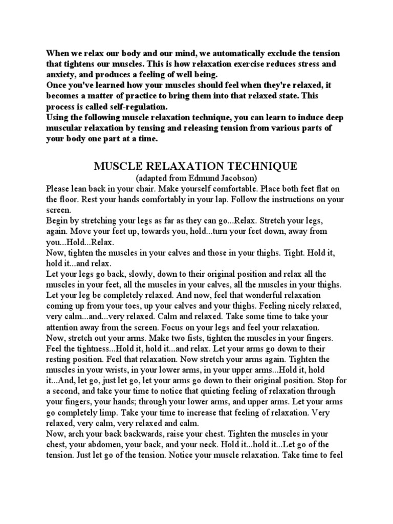 6 Relax | PDF | Relaxation (Psychology)