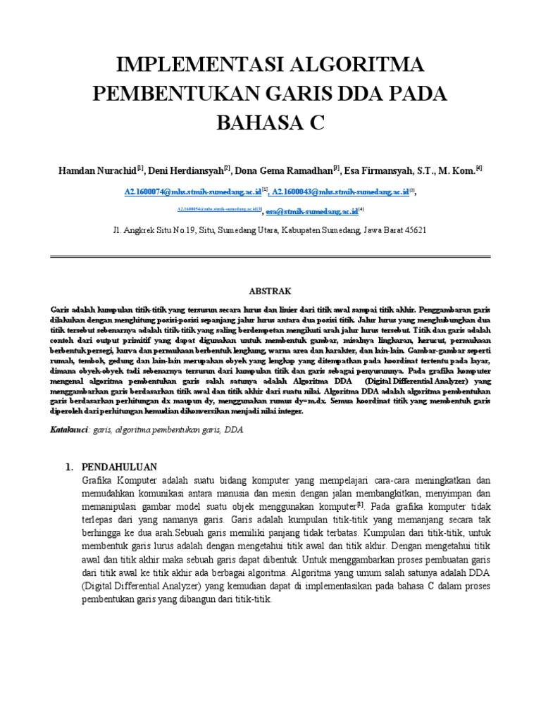 Implementasi Algoritma Pembentukan Garis | PDF | Metode & Bahan Ajar | Seni