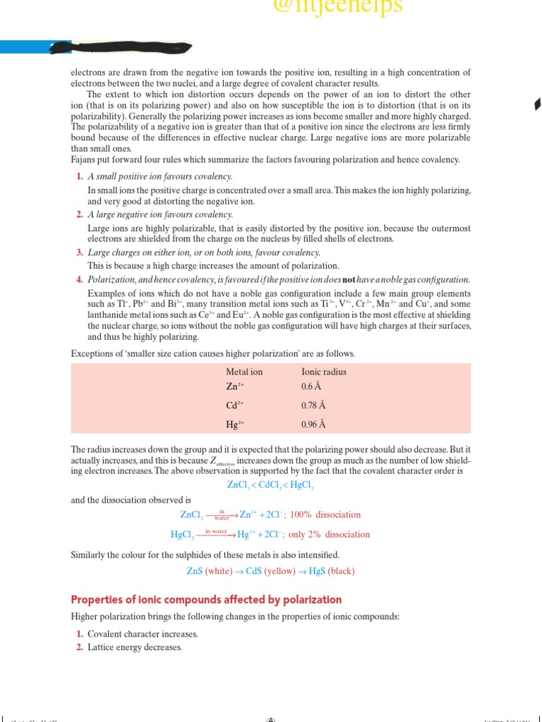 Fajans Rule | PDF | Intermolecular Force | Solubility
