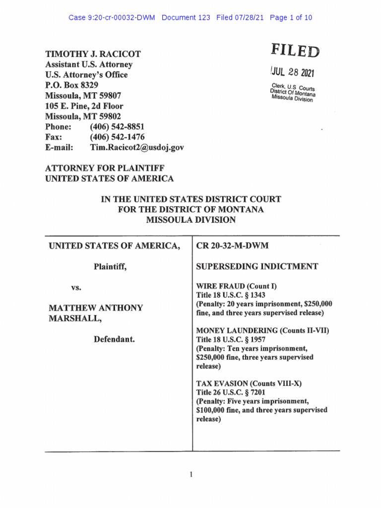 Superseding Document in Case 9:20-cr-32 | PDF | Business | Technology ...