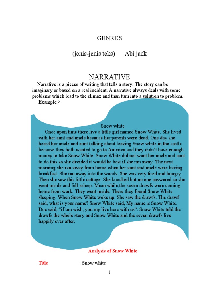 Narrative: Genres (Jenis-Jenis Teks) Abi Jack | PDF | Tsunami | Earthquakes