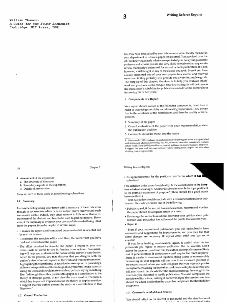 Thomson - Writing Referee Reports | PDF | Mathematical Proof | Theorem