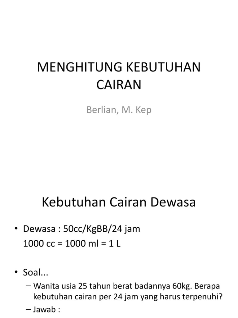 Menghitung Kebutuhan Cairan | PDF