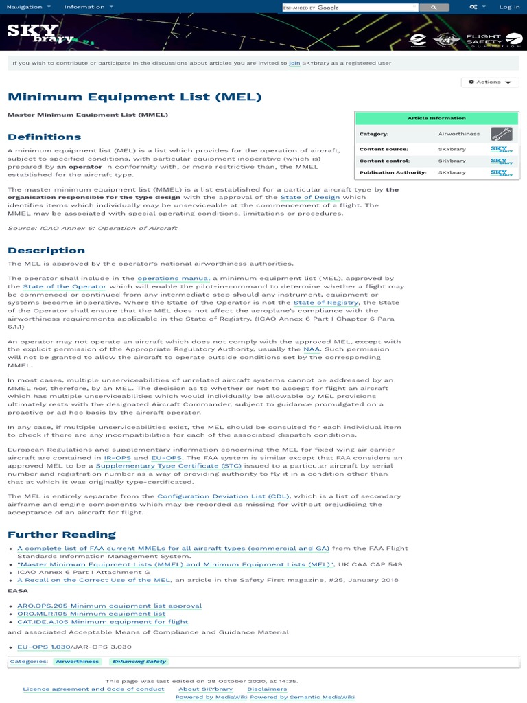 Understanding MEL and MMEL in Aviation | PDF | Aviation | Aerospace