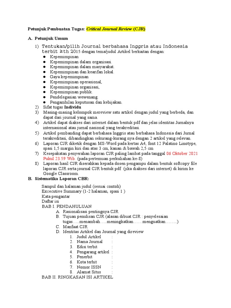 Tugas CJR Kepemimpinan | PDF