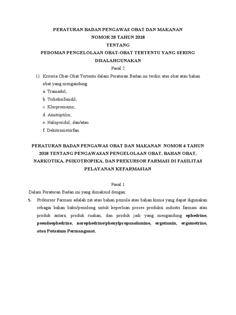 Daftar Obat OOT Dan Prekursor | PDF