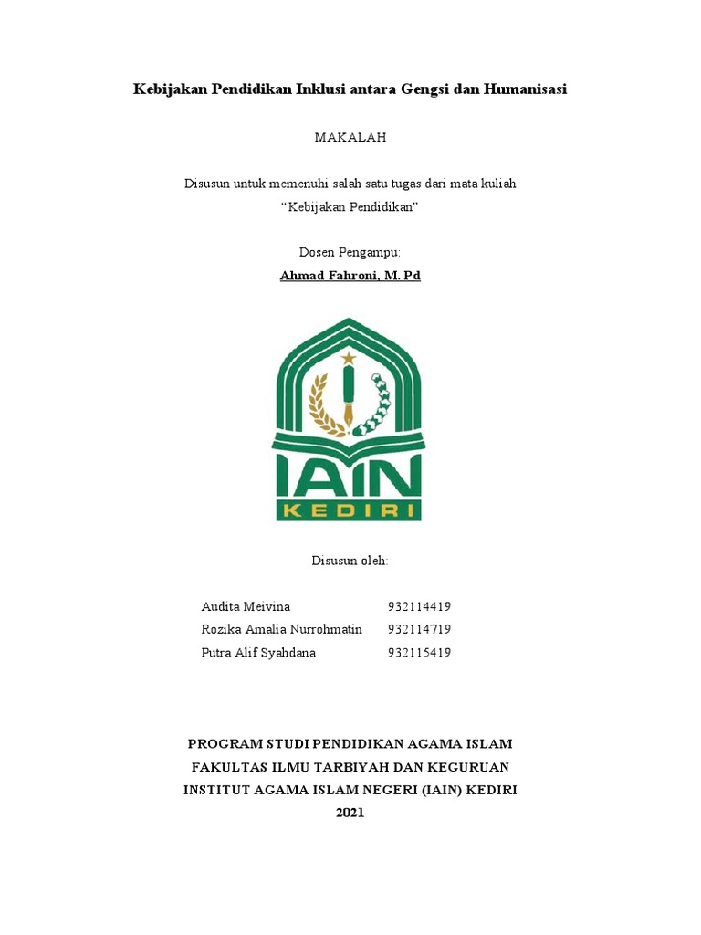 Kebijakan Pendidikan Inklusi | PDF