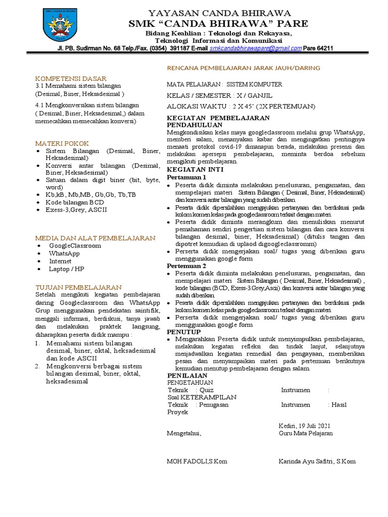 RPP Siskom | PDF