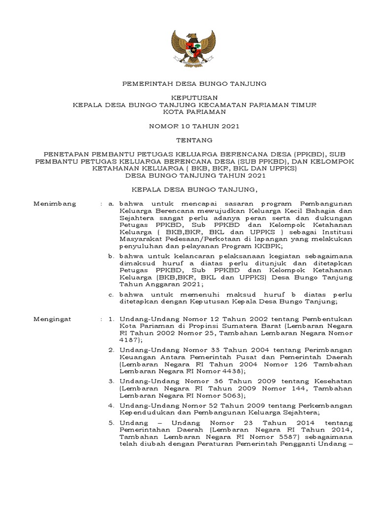 10 SK BKB BKL BKR Dan Sub Ppkbd-Dikonversi1 | PDF