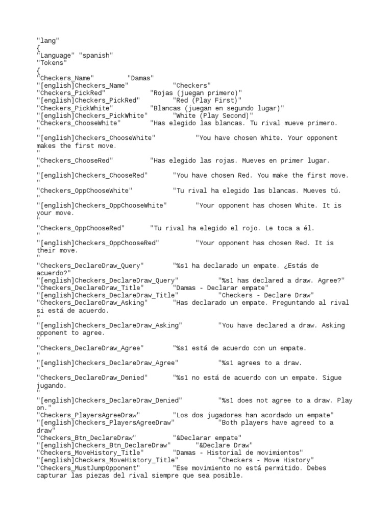 Spanish checkers token list | PDF | Abstract Strategy Games ...