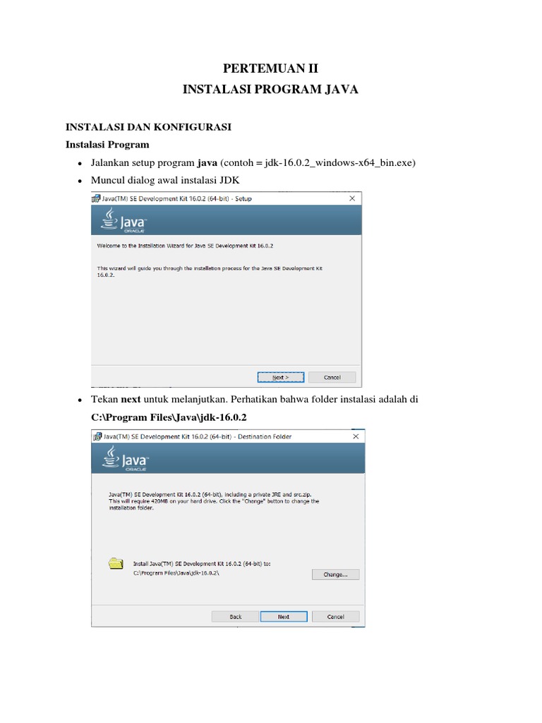 Materi 2 - Instalasi, Konfigurasi Program Java Dan Latihan | PDF | Komputer