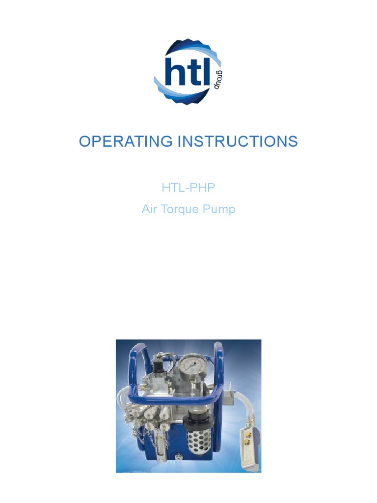 Operating Instructions: HTL-PHP Air Torque Pump | PDF | Pump | Valve